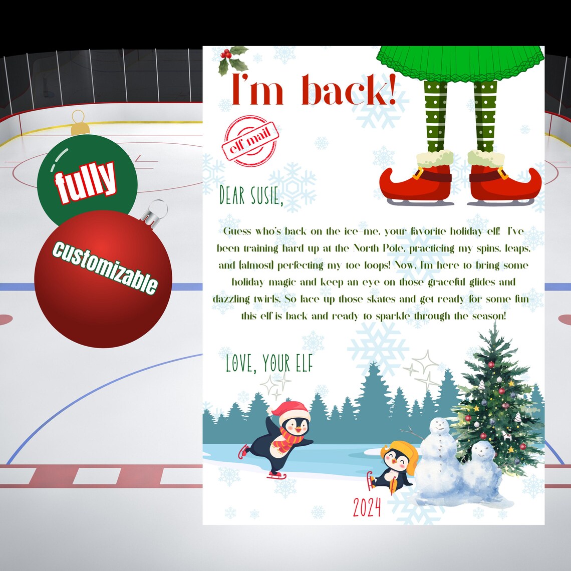 Editable Canva Elf Arrival Letter | Figure Skating Elf Letter | Figure ...