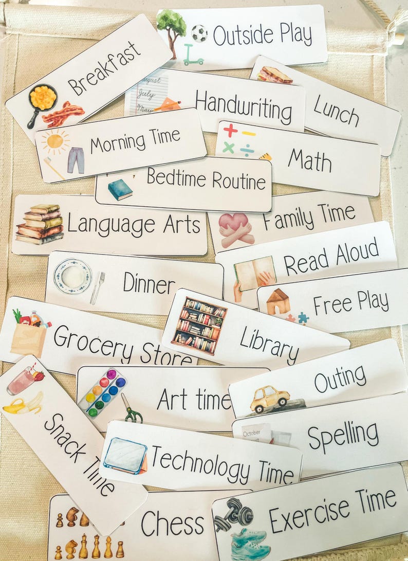 Daily Routine Cards, Homeschool Routine, Daily Schedule for Child - Etsy