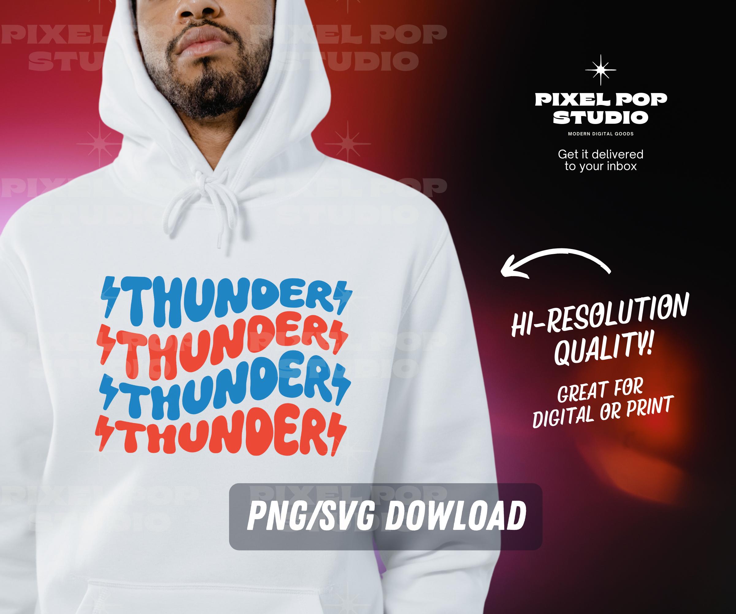 Thunder SVG PNG | Funky Groovy Retro Wavy Artwork | Oklahoma City ...