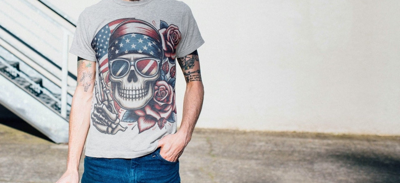 American Skeleton Labor Day Sublimation Design (PNG) - Etsy