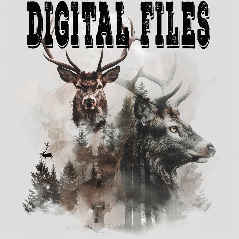 Deer With Wolf Head Sublimation Design for Hunter Deer Hunting Png Deer ...