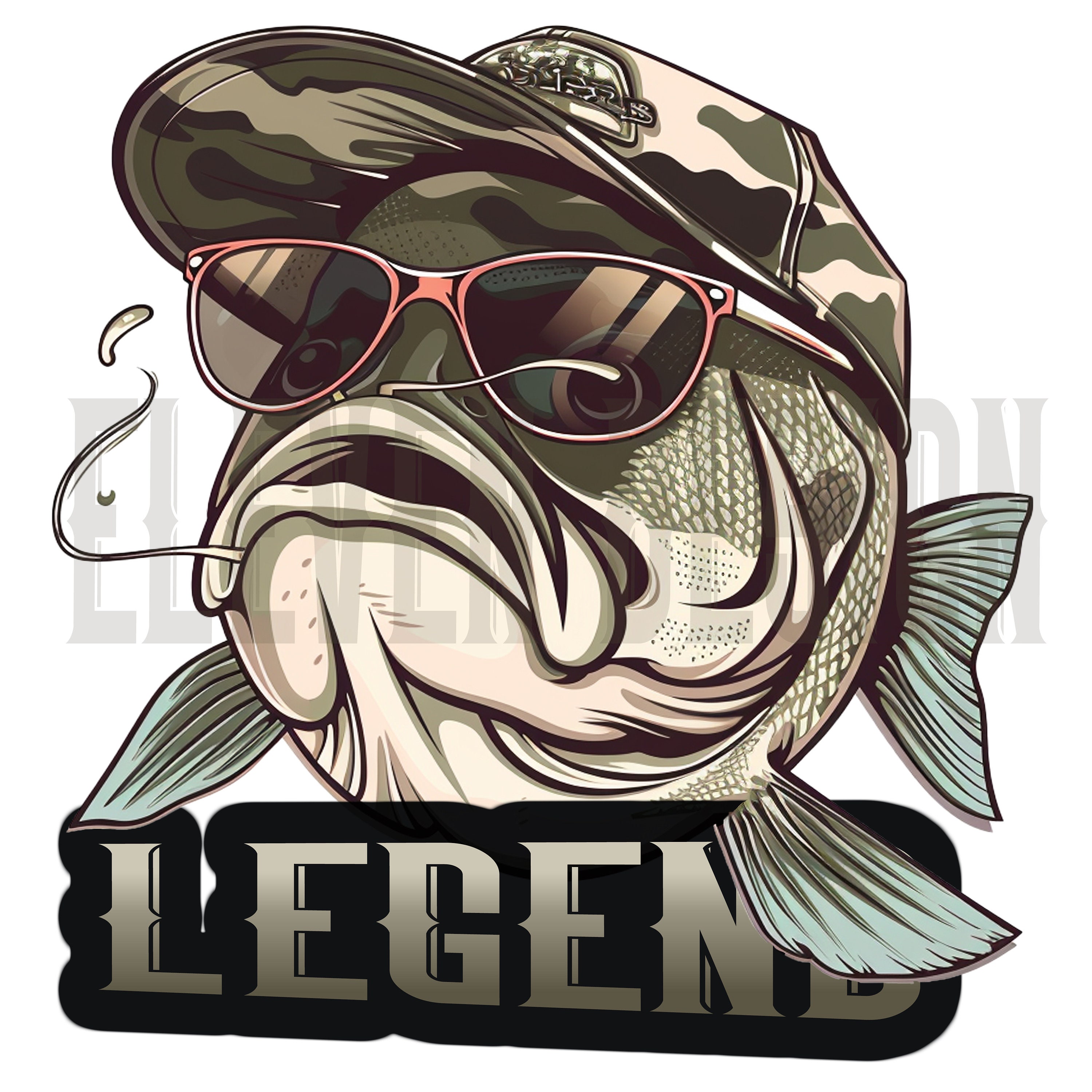 Legend Fishing PNG: Funny Fish With Backward Cap (digital Download) - Etsy
