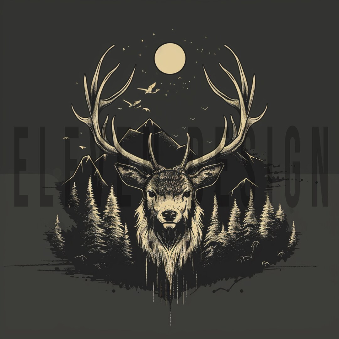 Deer Hunting PNG Deer Head Sublimation Deer Shirt Design Transparent ...