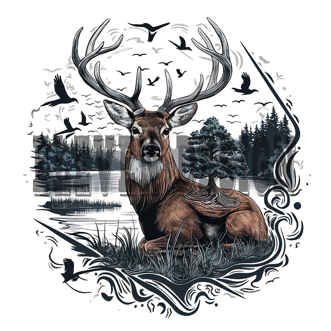 Deer PNG Sublimation Design Deer Transparent Background Deer Shirt ...