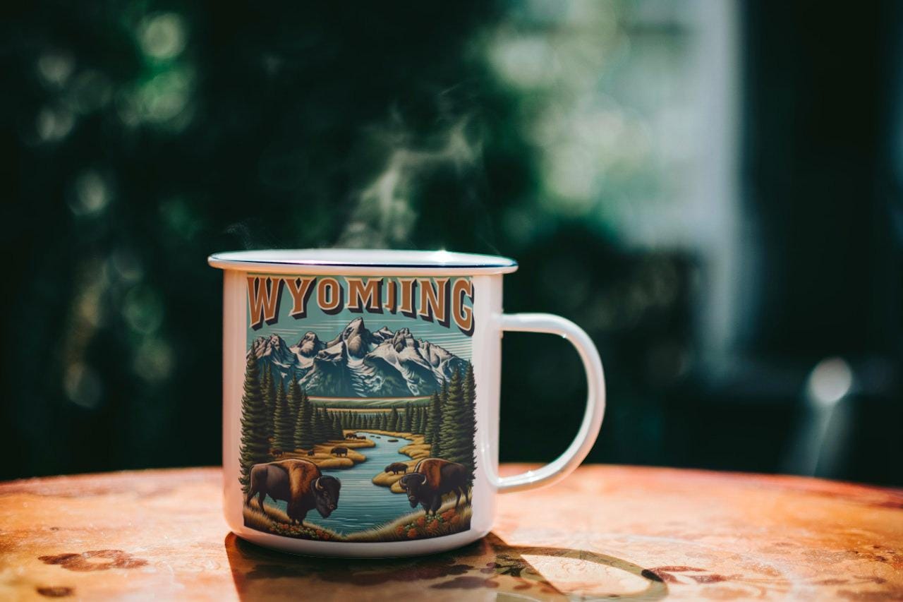 Vintage Wyoming National Park Sublimation Design | Wyoming Transparent ...