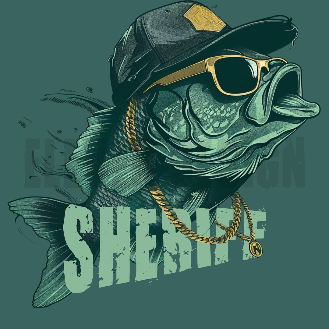 Sheriff Fishing Sublimation Design Png Fishing Sublimate Printable ...