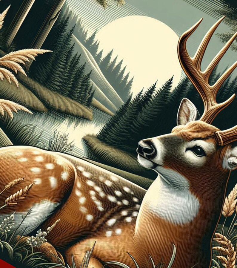 Hunting Deer Sublimation PNG Deer Hunt Sublimate Print Files Deer Design for T-shirt Elk Stag ...