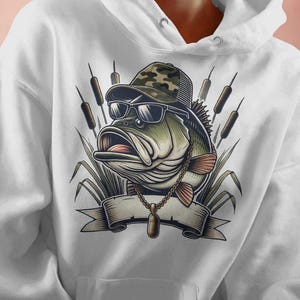 Funny Bass Fishing PNG: Backward Cap Clipart (digital Download) - Etsy