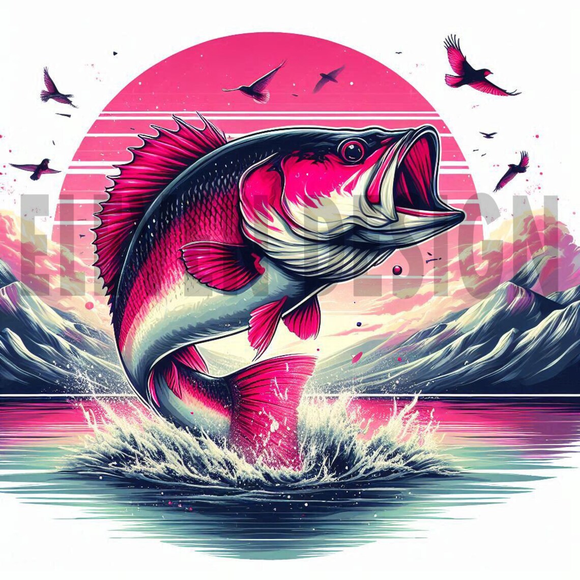 Bass Fishing Transparent Background Design PNG Bass Fishing Printable T ...