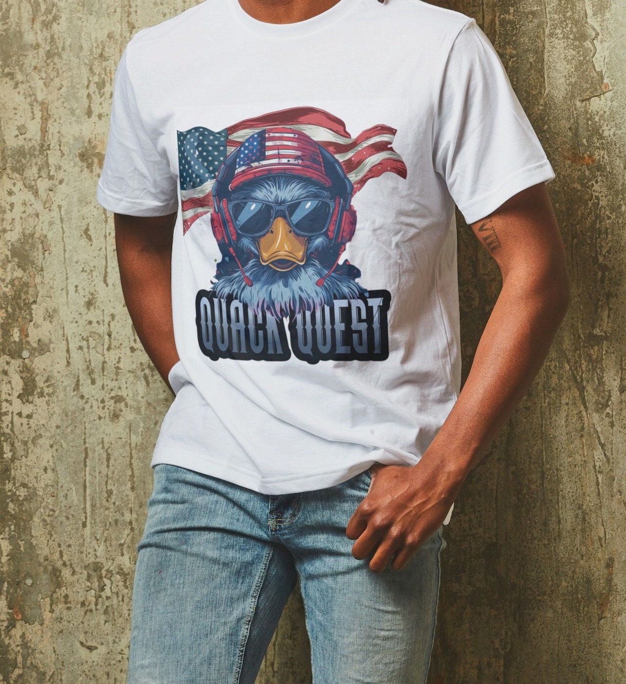 Quack Quest Patriotic Sublimation Design Png Duck Printable T-shirt ...