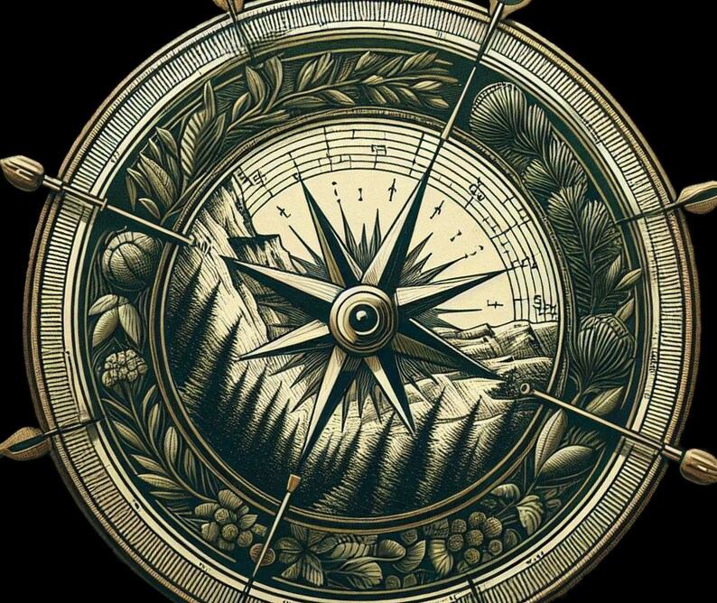 Compass Sublimation PNG Compass Print Files Compass Clipart Compass ...