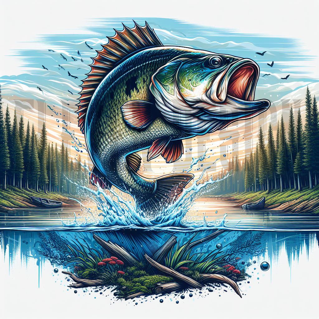 Bass Fishing PNG: Sublimation Design (digital Download) - Etsy