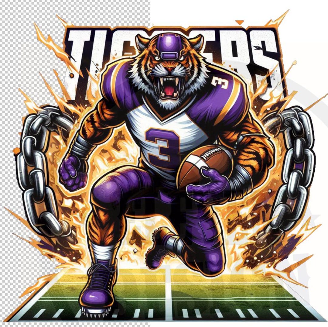 Football Tiger Sublimate Design: American Football PNG (digital ...