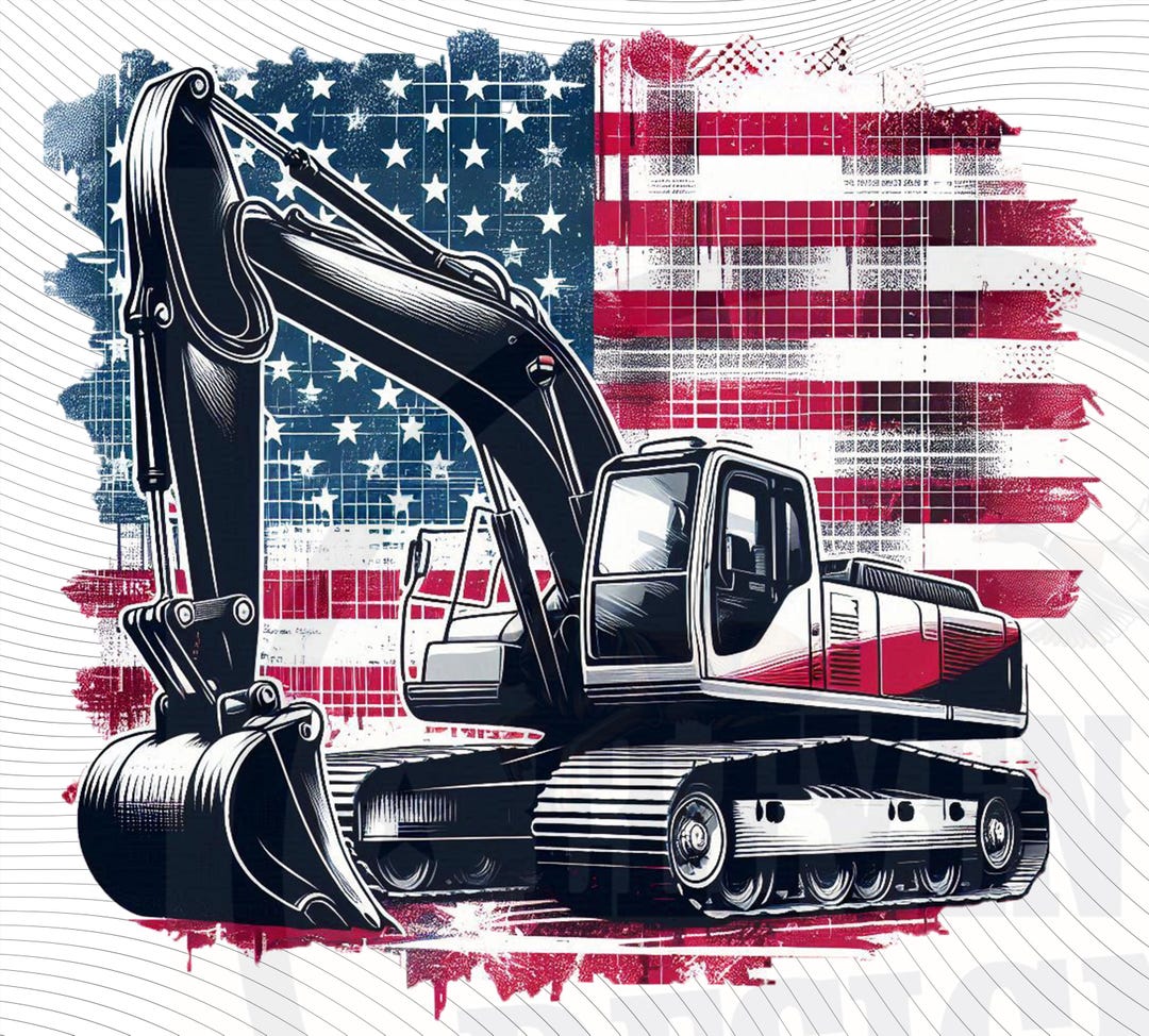 American Excavators Sublimation PNG Construction Sublimate Design ...