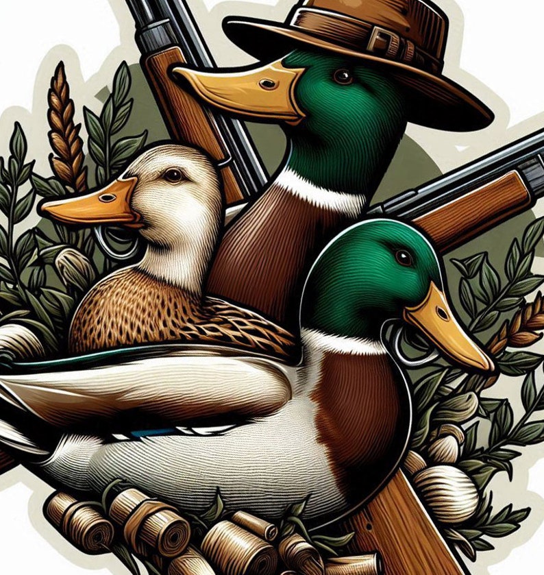 Mallard Ducks Hunting Sublimation Print: Hunter Design (digital ...