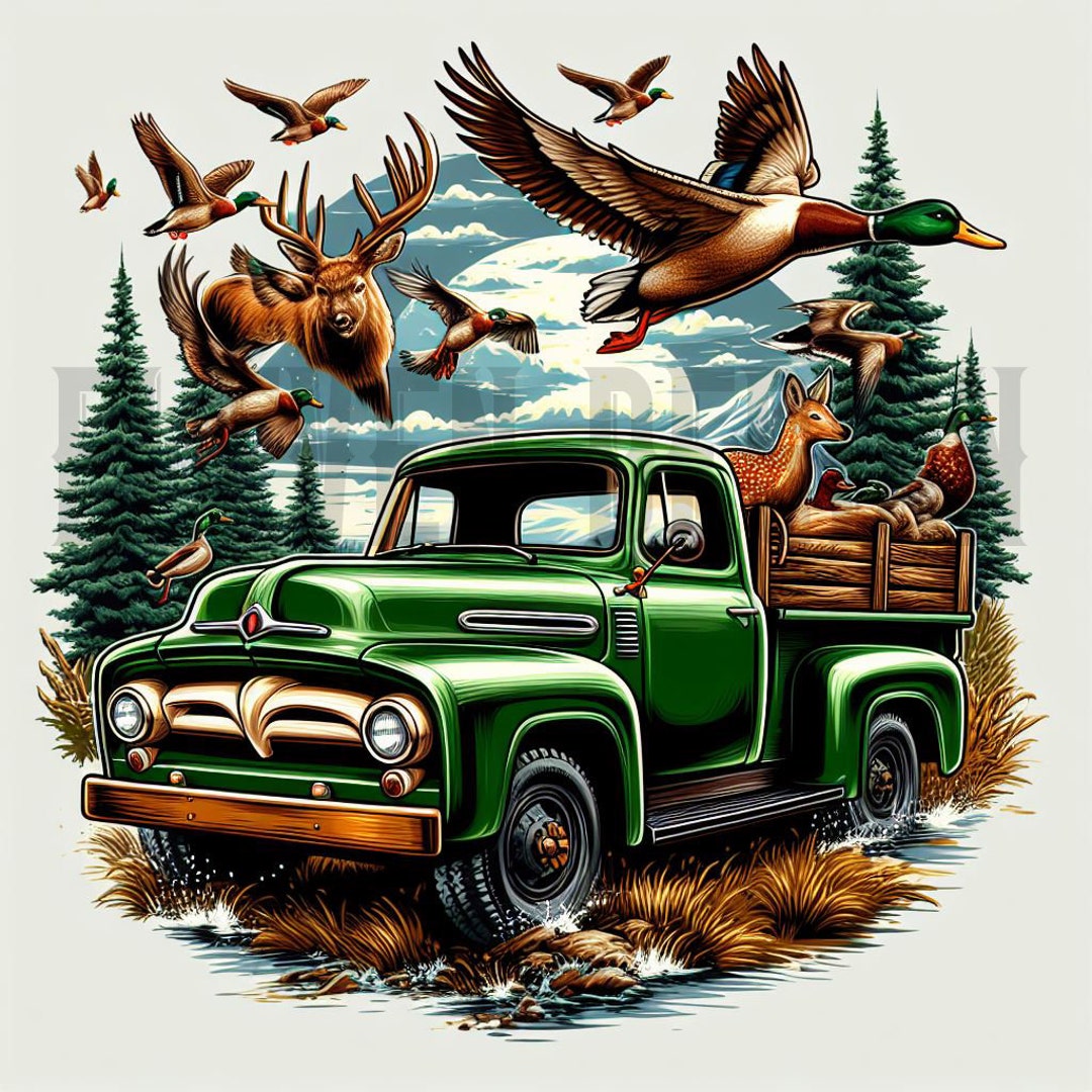 Duck Hunting Sublimation Design PNG Files Transparent Background Truck ...