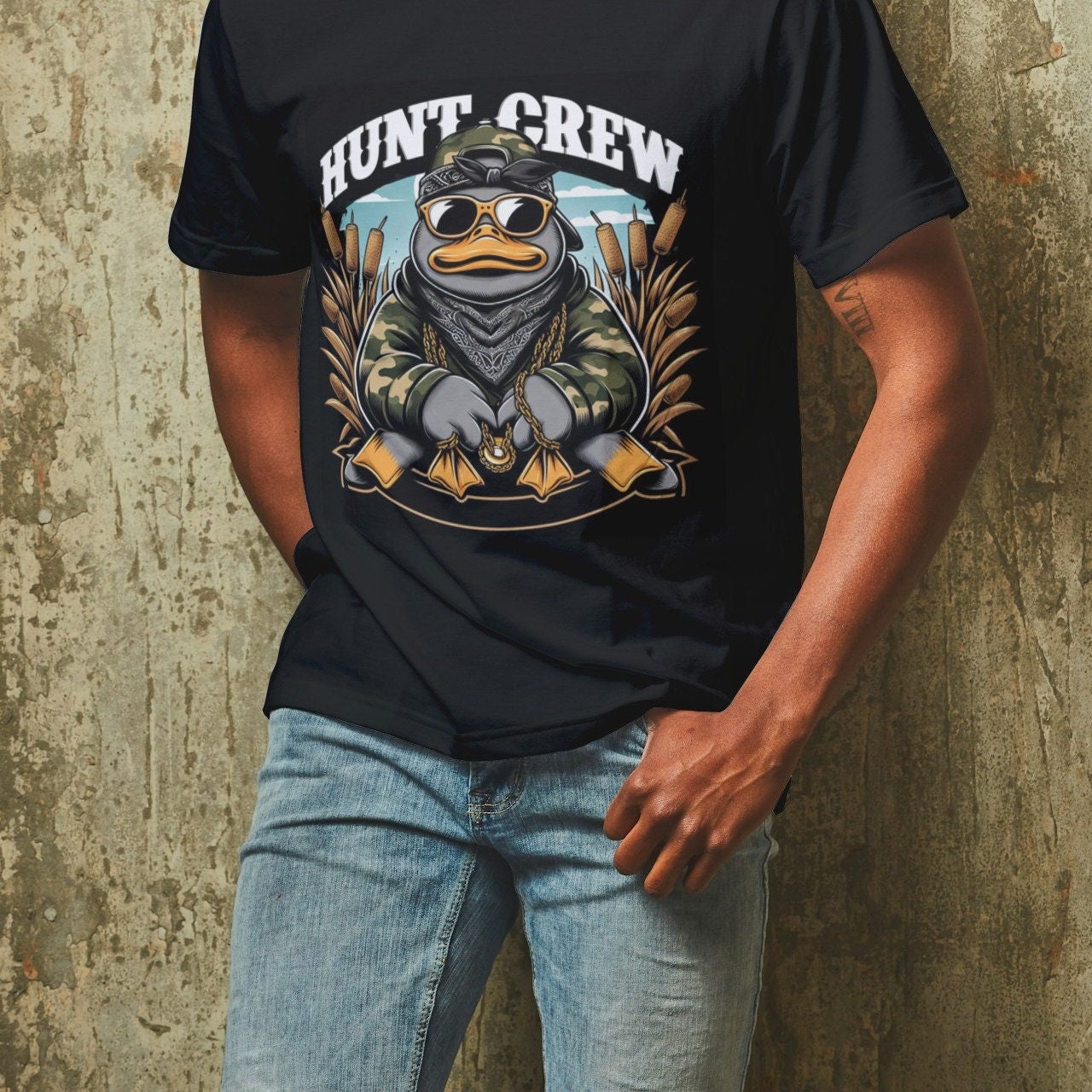 Hunt Crew Duck Sublimation Design Print Files Hunting Duck Shirt Design ...