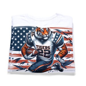Patriotic Tiger Football Sublimation PNG - American Tiger Design for ...