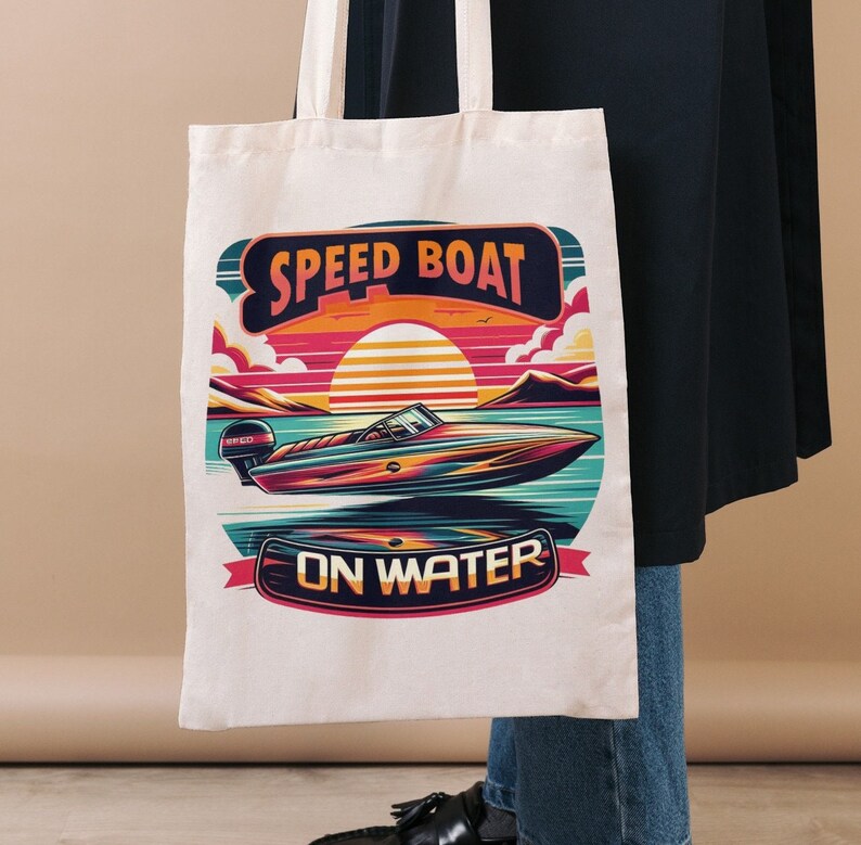 Speed Boat on Water Sublimation Design: PNG Clipart (digital Download ...