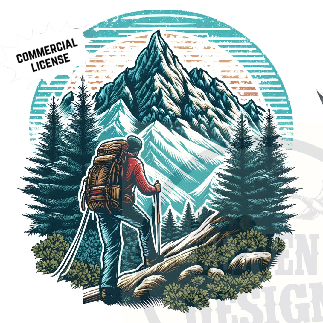 Mountaineering Sublimation Design: Climber PNG Print (digital Download ...