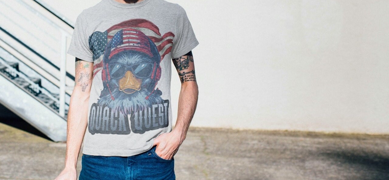 Quack Quest Patriotic Sublimation Design Png Duck Printable T-shirt ...