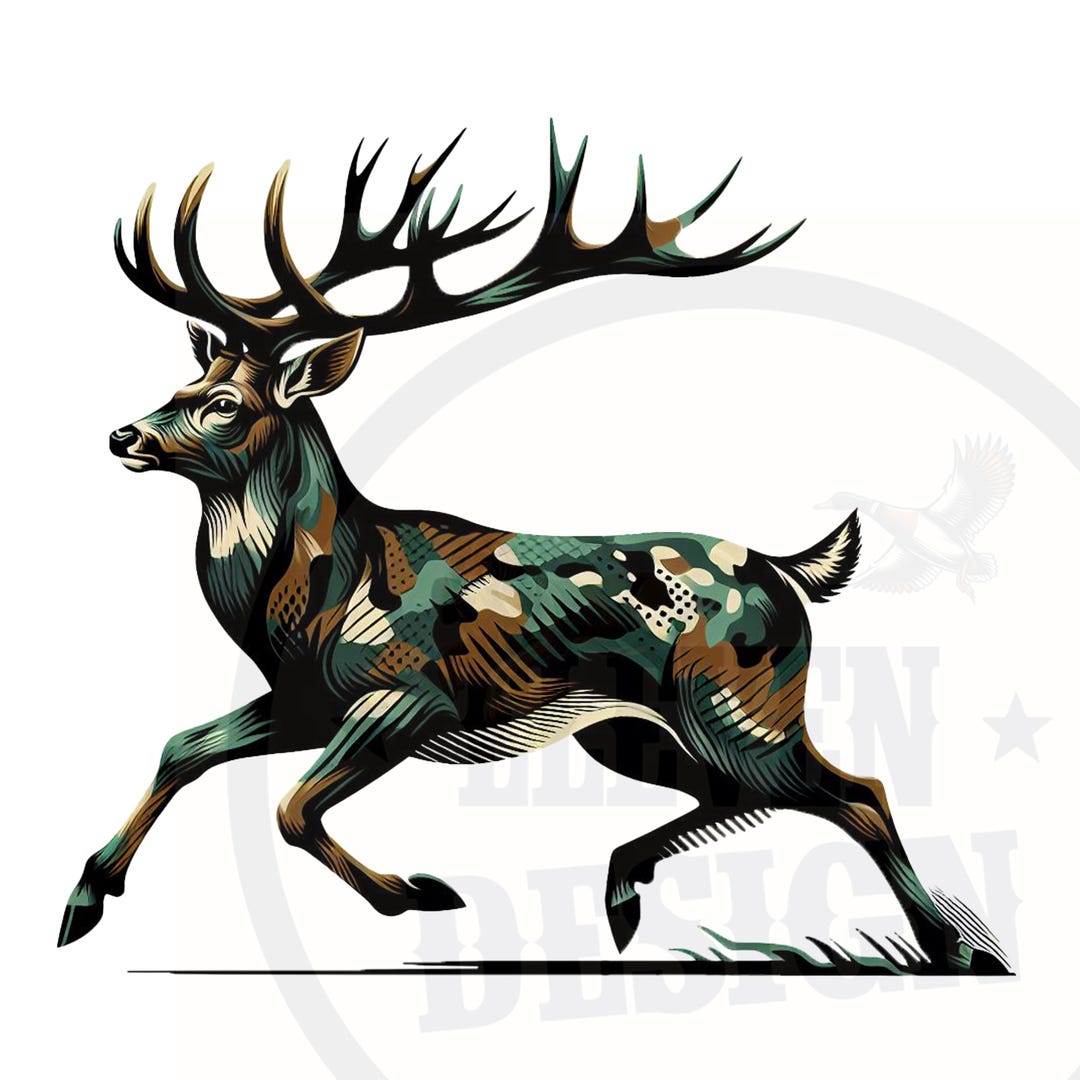 Camo Deer Sublimation Design | Deer Hunting PNG | Deer Hunt Camo ...