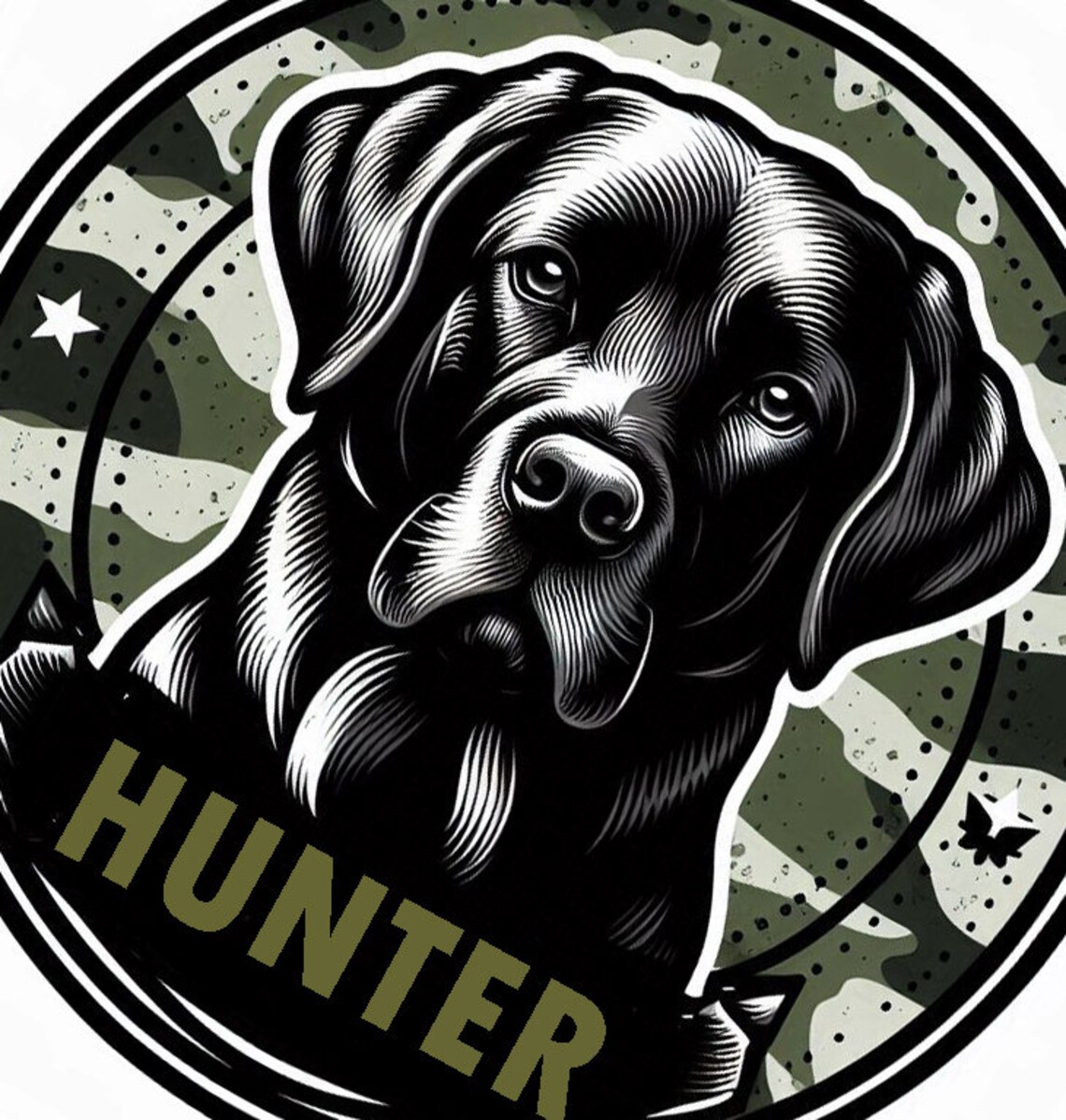 Hunter Black Labrador Camouflage Design Transparent Background ...