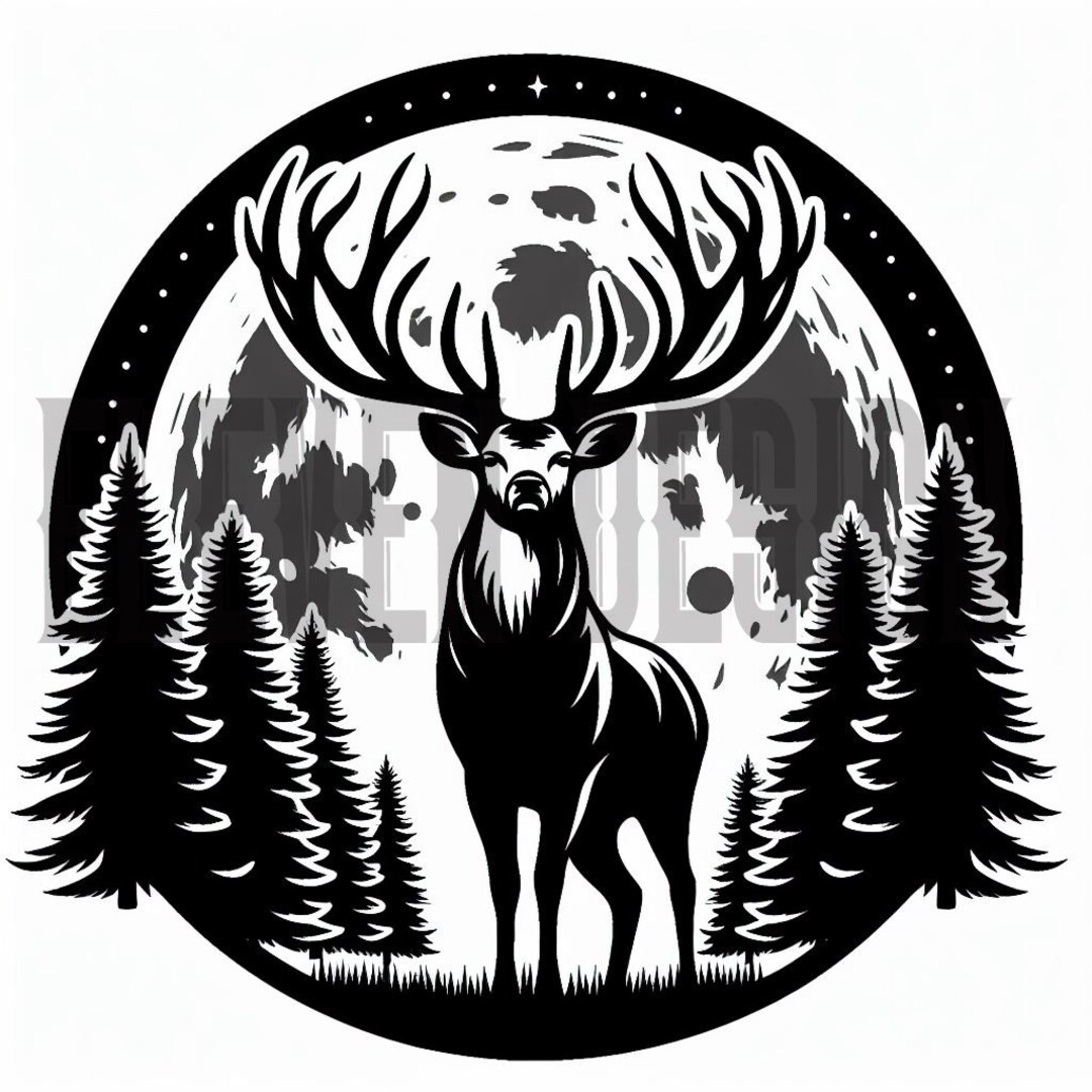 Hunting Deer SVG Vector Printable Deer Hunt Sublimation Design Elk Stag ...