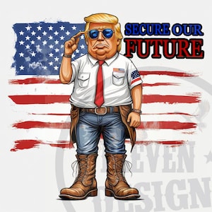 Secure Our Future Trump Sublimation Design Trump Cartoon PNG ...