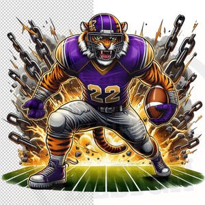 Tiger Football Sublimation Design | Football PNG Files | Transparent ...
