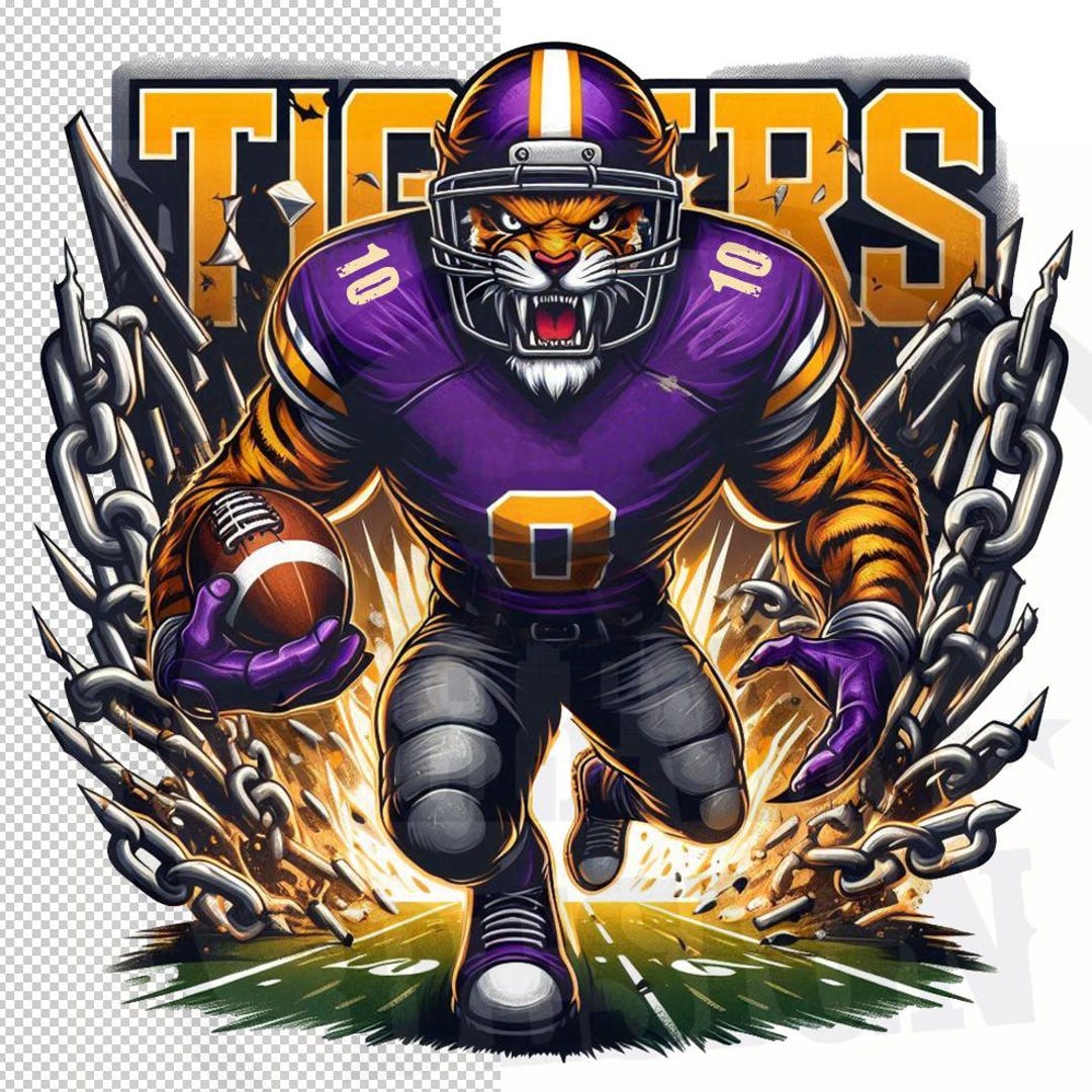 Tiger American Football Sublimation Design | Tiger Football Print Files ...
