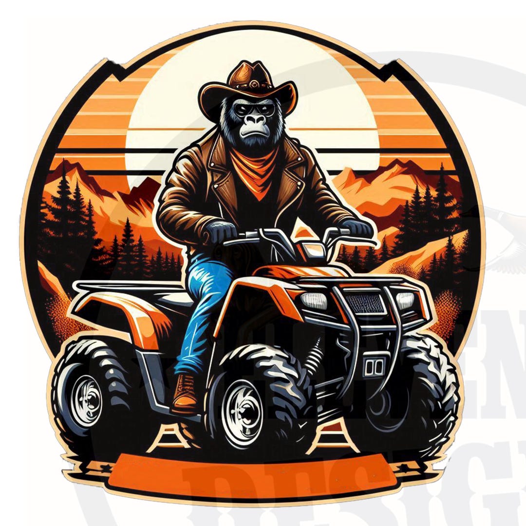 Cowboy Bigfoot ATV PNG: Funny Outdoor Sublimation Design - Etsy