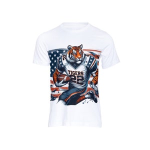 Patriotic Tiger Football Sublimation PNG - American Tiger Design for ...