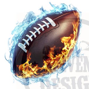 Flaming Football PNG: School Spirit T-shirt Design (digital Download ...