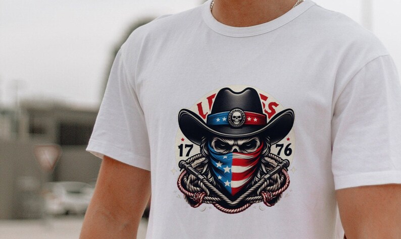 American Flag Cowboy Skull PNG: Patriotic 1776 Design (digital Download ...