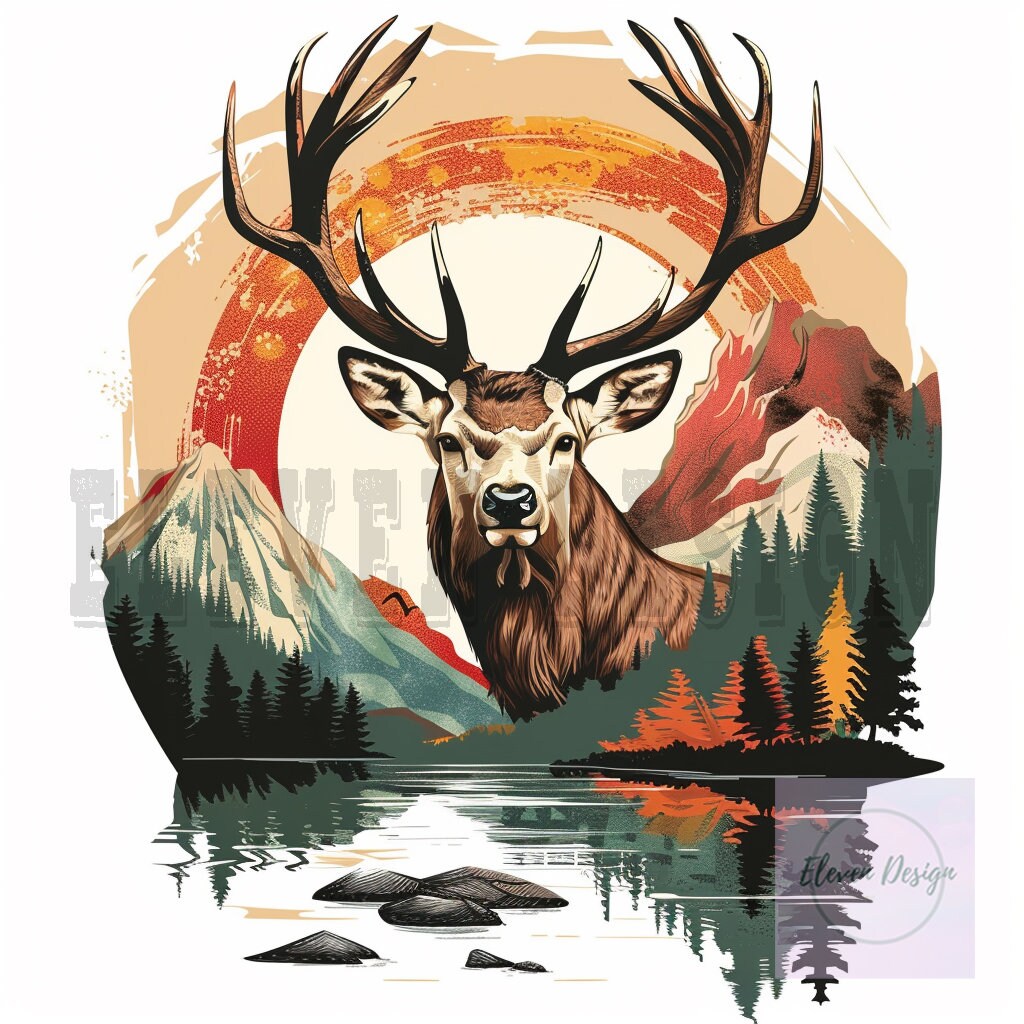 Deer Hunting Colorful Design Png Deer Hunt Sublimate Transparent ...