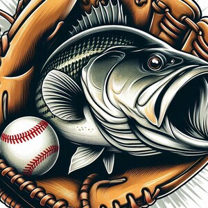 Transparent Back Baseball Glove With Fish Design | High-quality Graphic ...