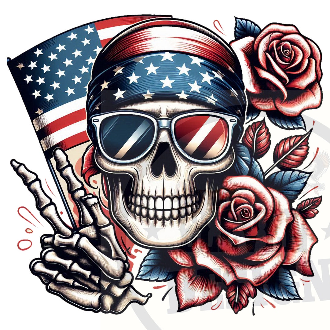 American Skeleton Labor Day Sublimation Design (PNG) - Etsy