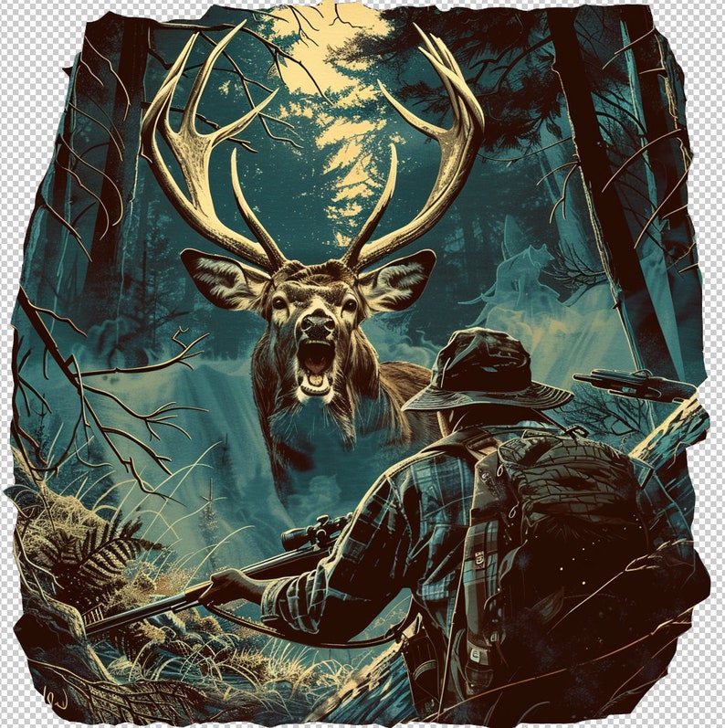 Wilderness Png Deer Hunting Png, Hunt Png, Deer Head Png,sublimation ...