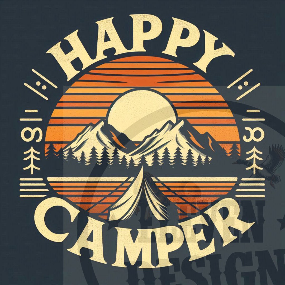 Happy Camper Clipart: Camping Design PNG (digital Download) - Etsy