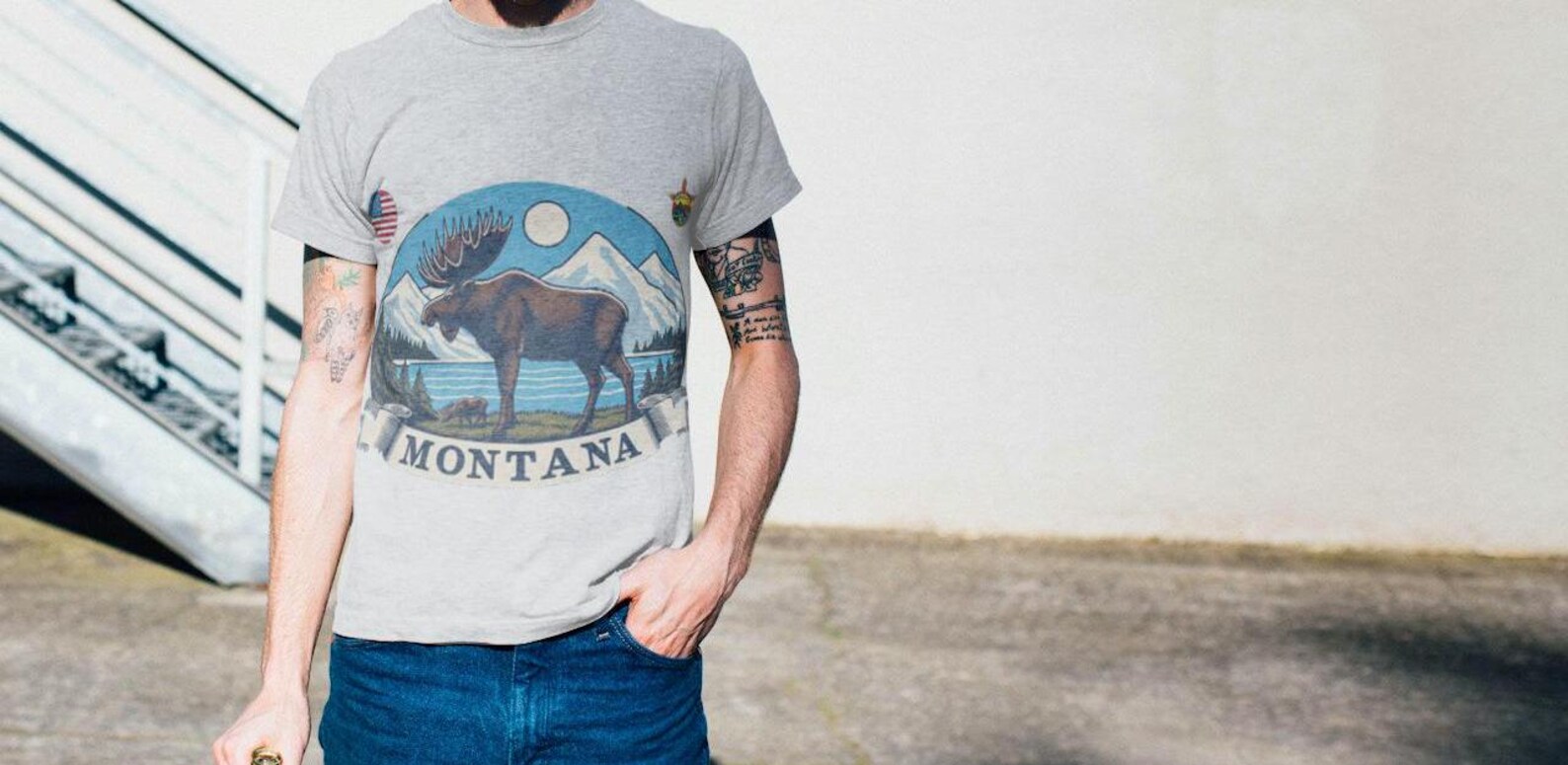 Montana Sublimation Design | Moose Design Transparent Background Files ...