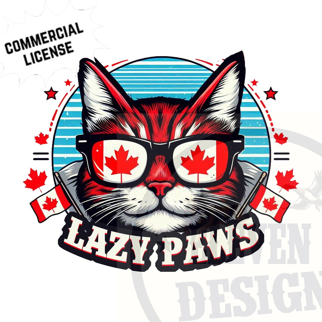 Canadian Cat Sublimation Design: Patriotic PNG (digital Download) - Etsy