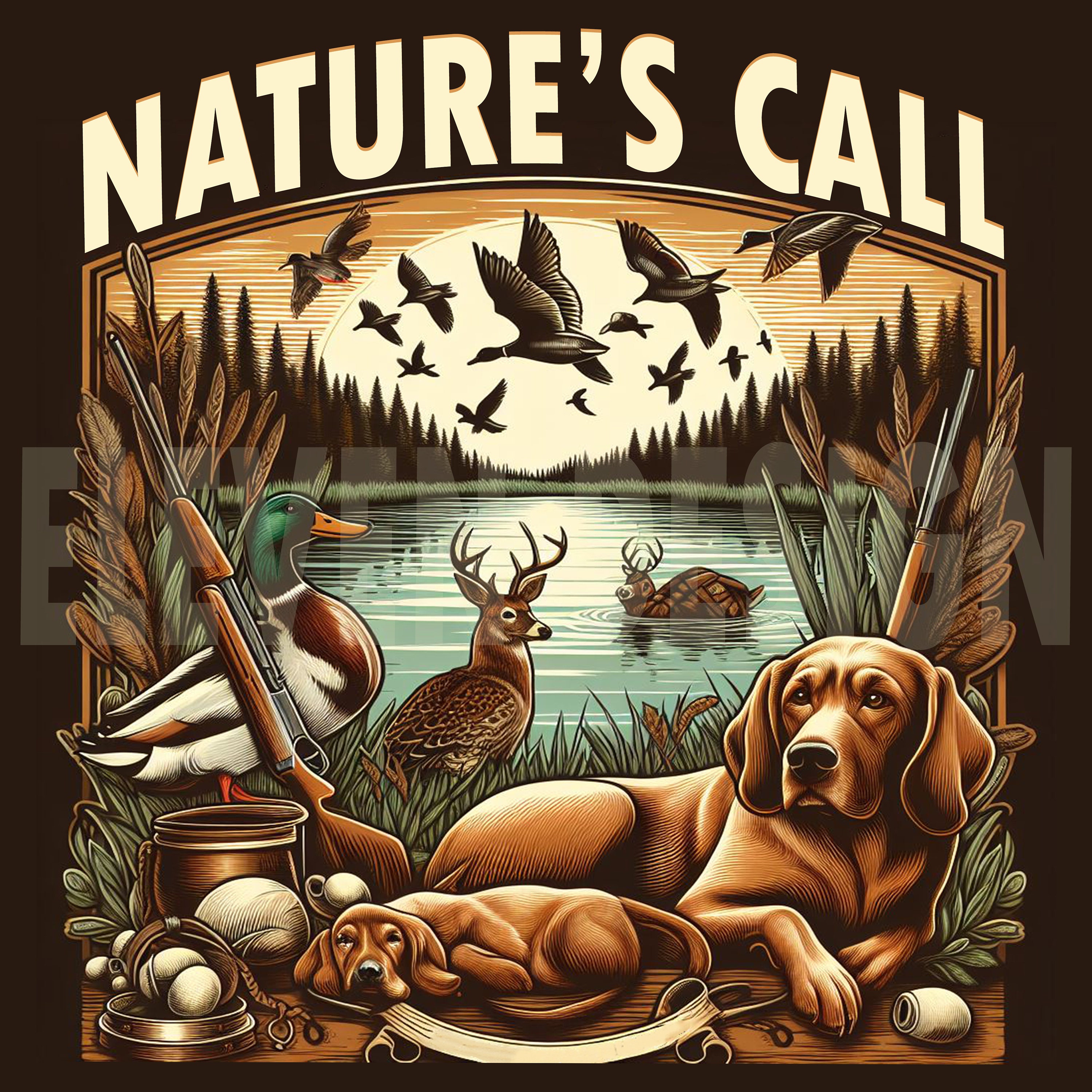 Nature's Call Sublimation T-shirt Design Printable Hunt Season Design ...