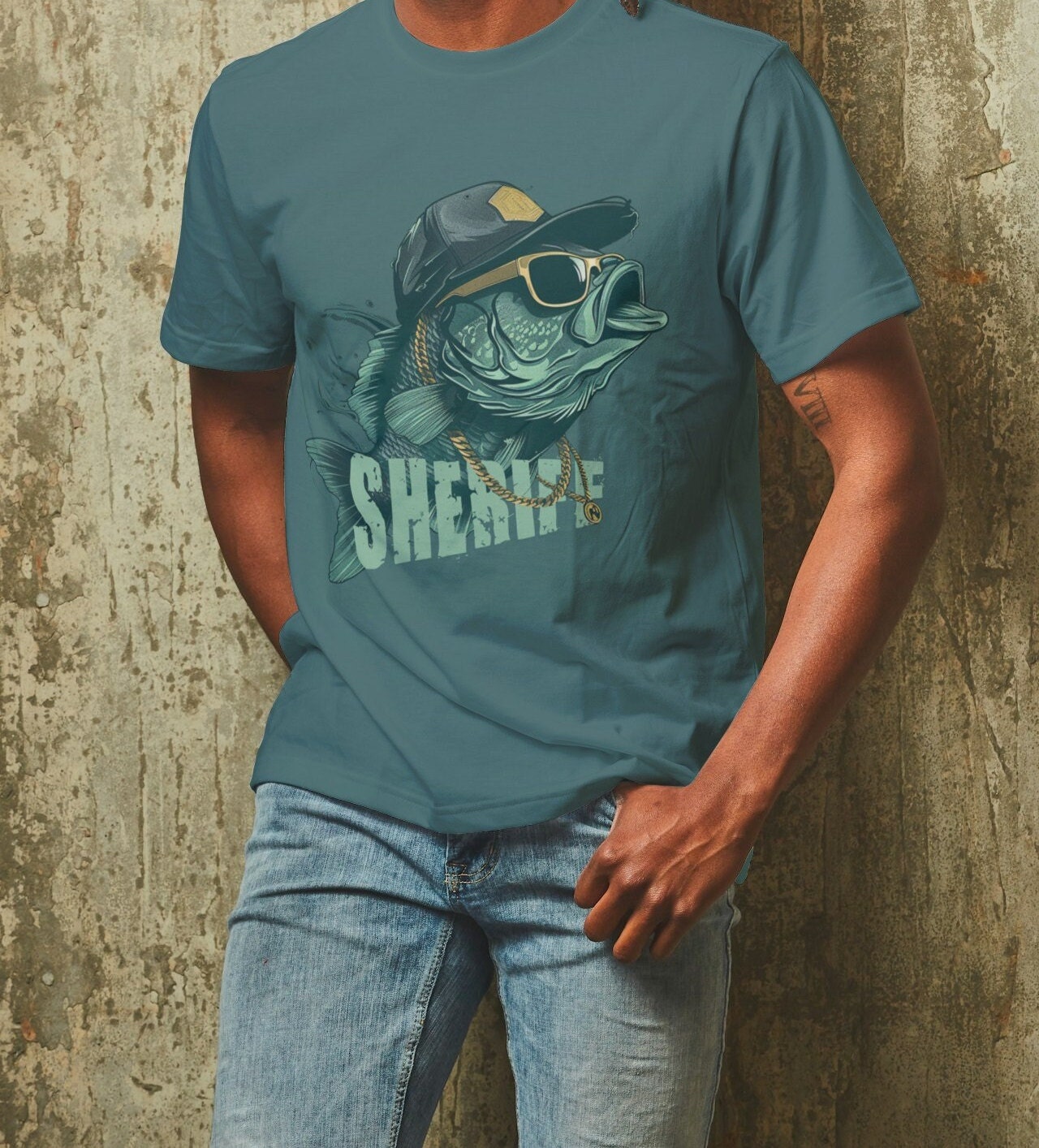Sheriff Fishing Sublimation Design Png Fishing Sublimate Printable ...