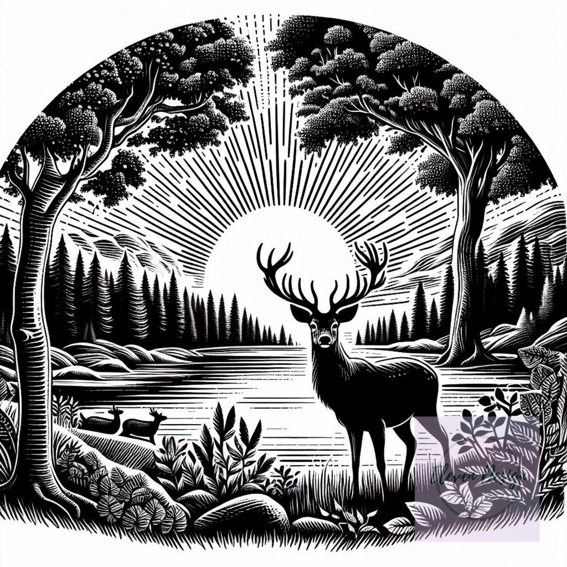 Printable Deer Sublimation Svg Vector Elk Stag Sublimate Hunting Design ...