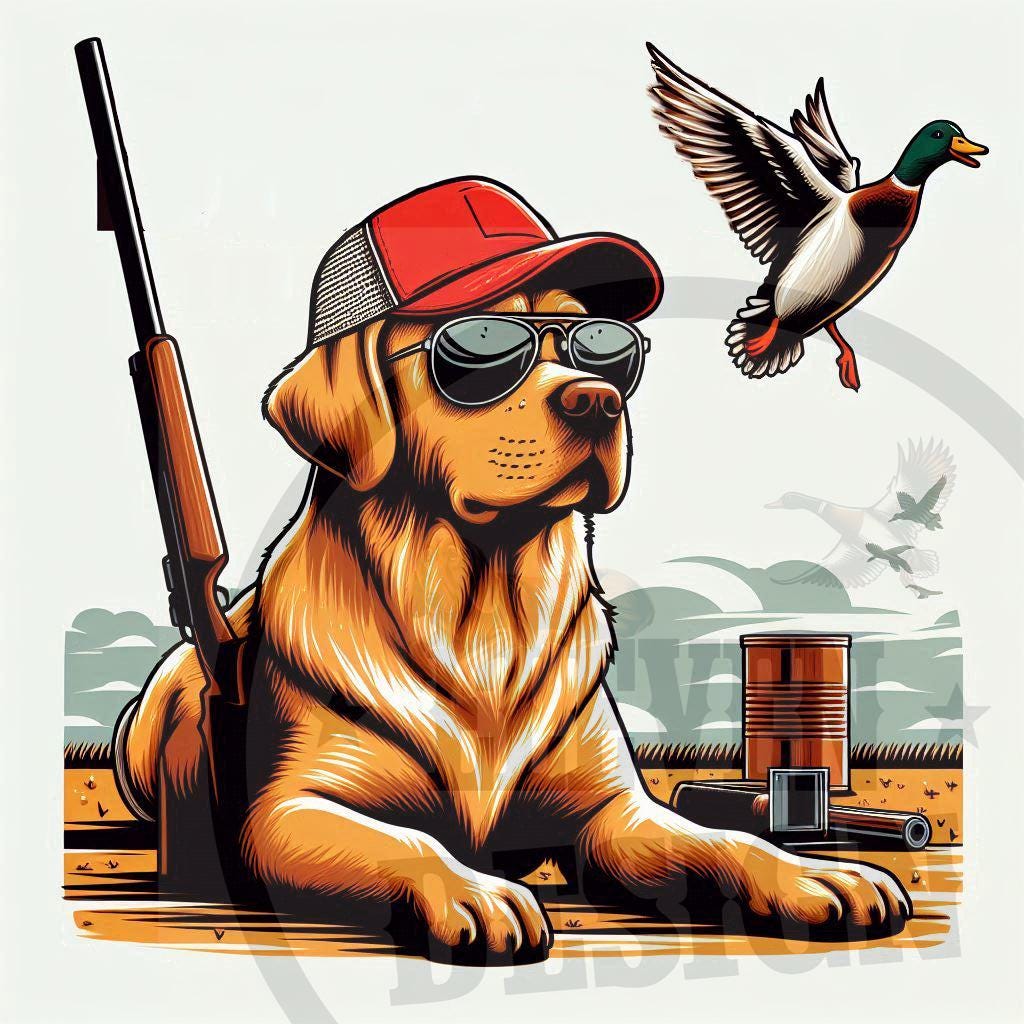 Duck Hunting Dog Art Print, Labrador Retriever Hunting Sublimation ...