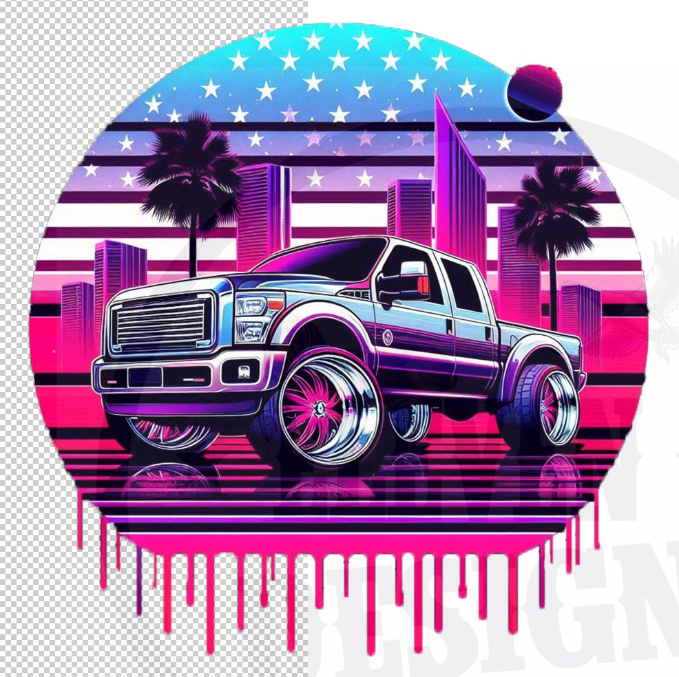 American Truck Sublimation Design | Transparent Background | USA Flag ...
