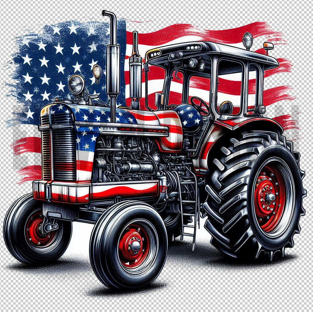 American Flag Tractor PNG: Patriotic Farming Shirt Design (digital ...