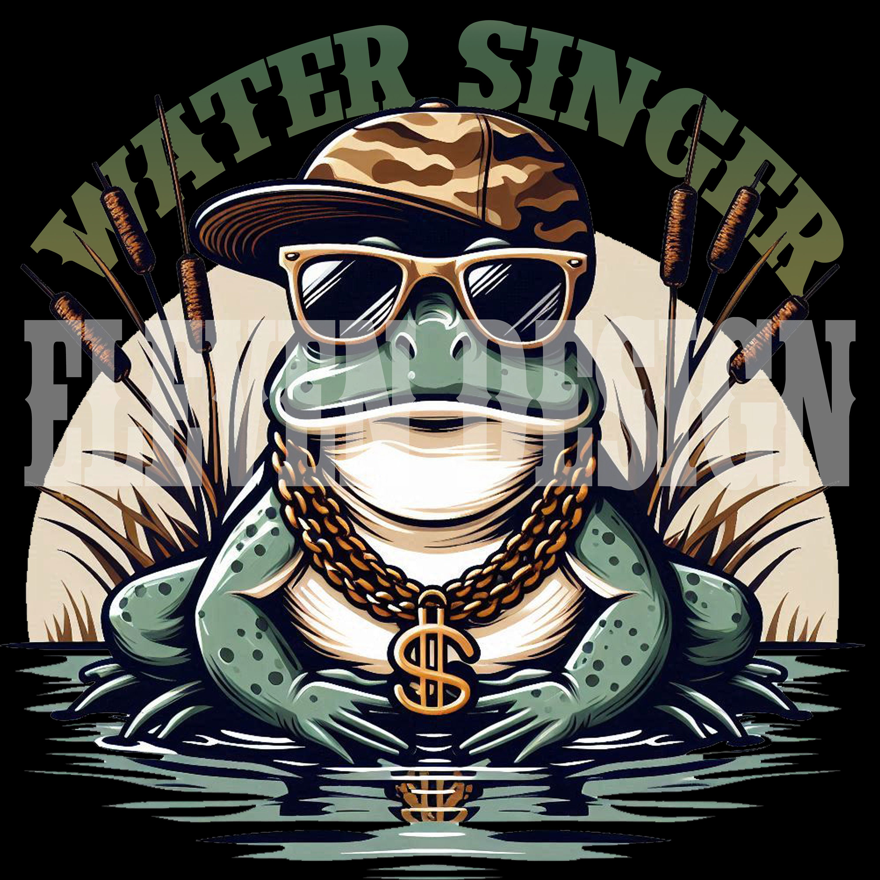 Water Singer Frog Sublimation Png Green Frog Sublimate Transparent ...