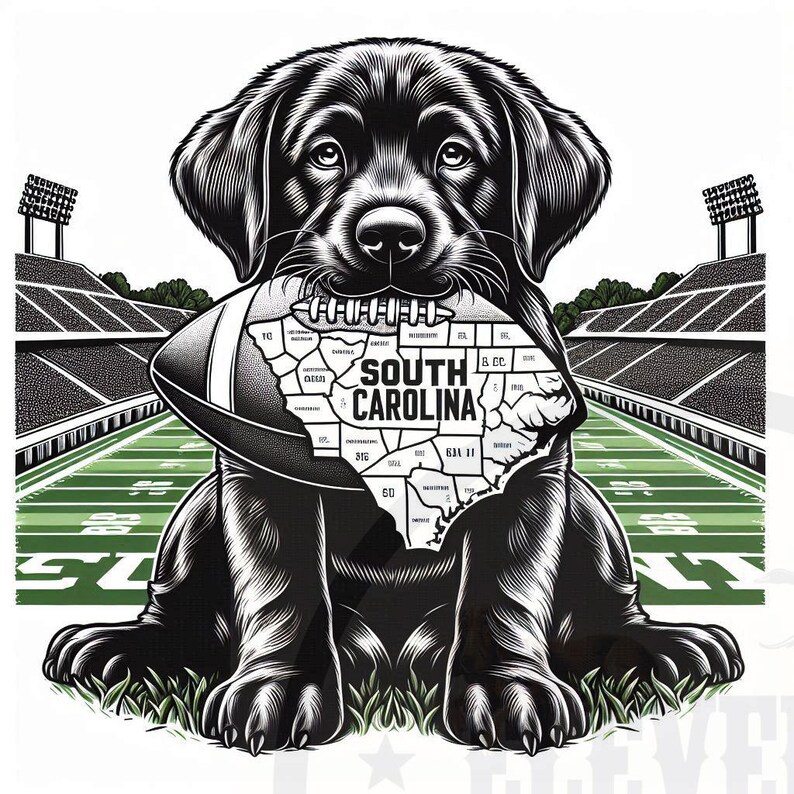 South Carolina Football Dog Sublimation Design Labrador Puppy Sublimate ...